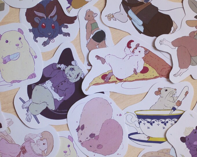 Rat Stickers Original Designs Sticker Packs 5 Pieces Cute and Funny ...
