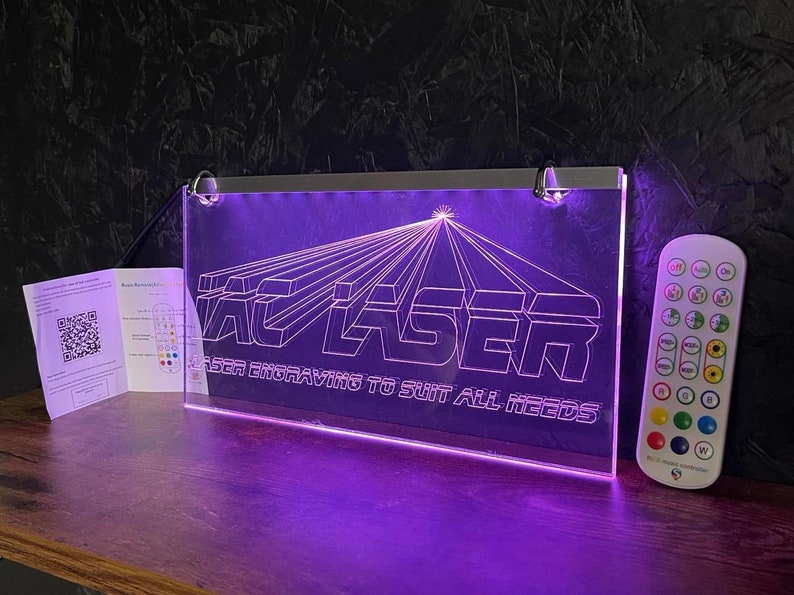 Custom LED Edge-lit Acrylic Signs (medium) - Etsy