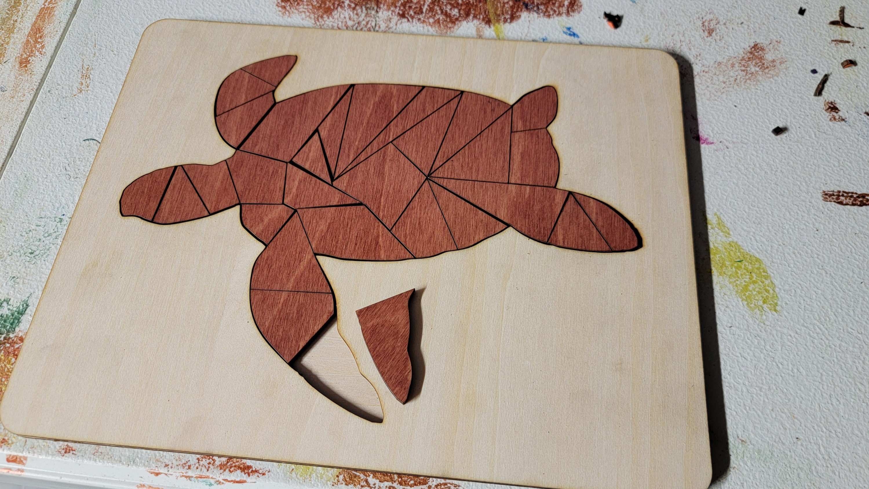 Turtle Puzzle Laser Cut Template Download - Etsy