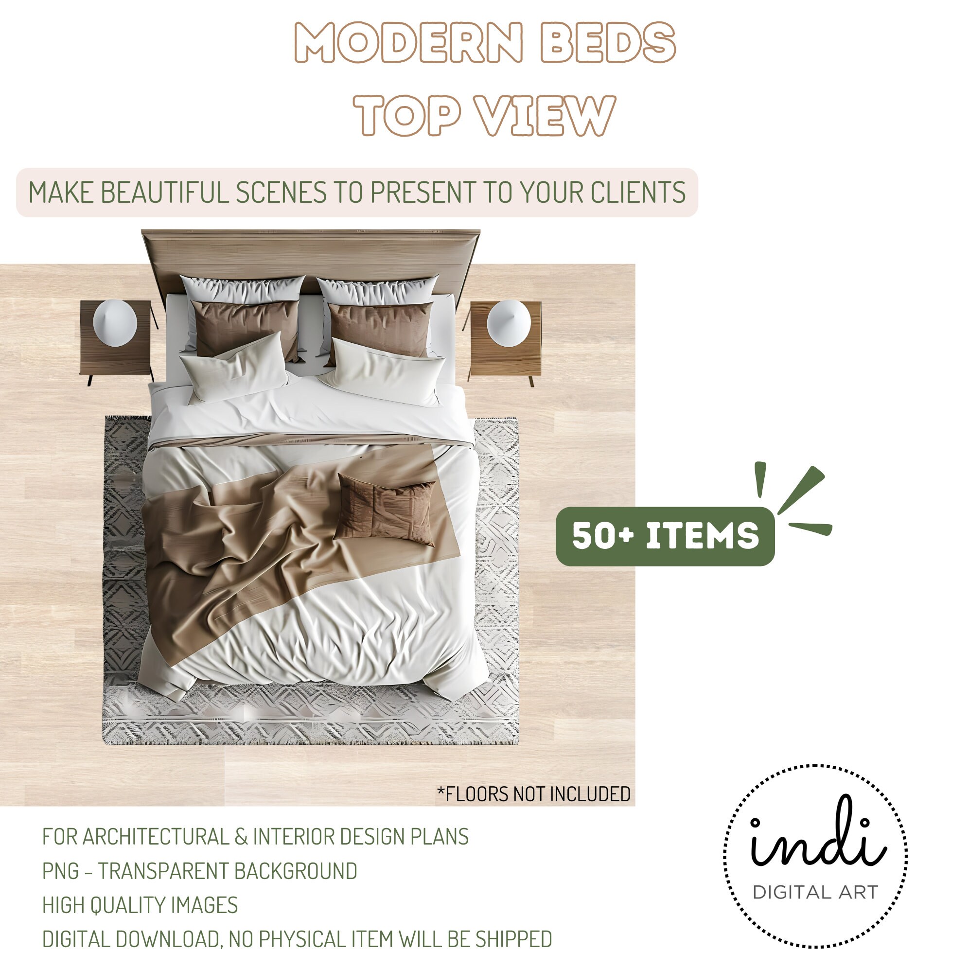 50 Modern Bed Top View Pngs, Architecture Plan Furniture (digital ...