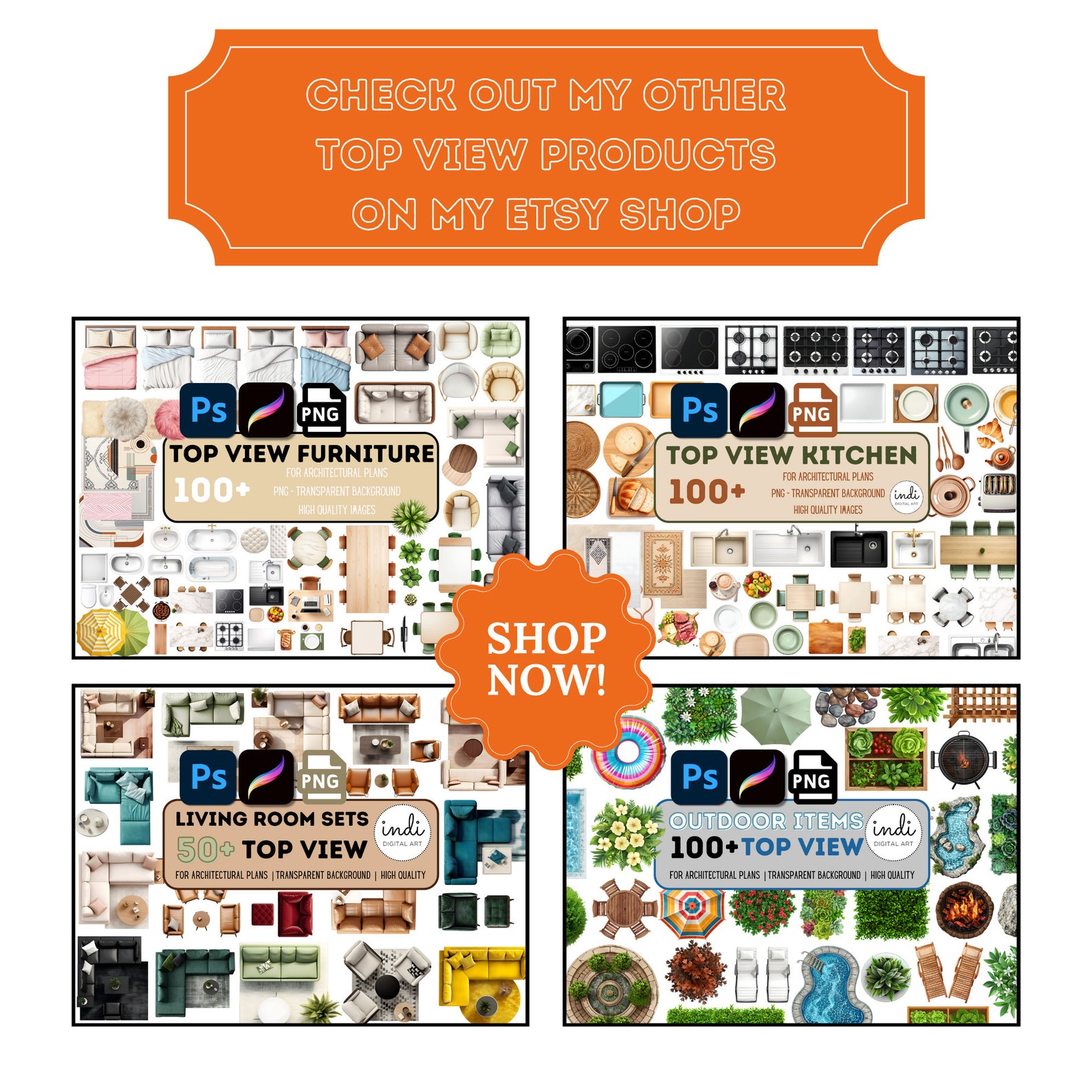 Set of 250 Png, Top View Extra Items, Png Furniture, Architecture Plan ...