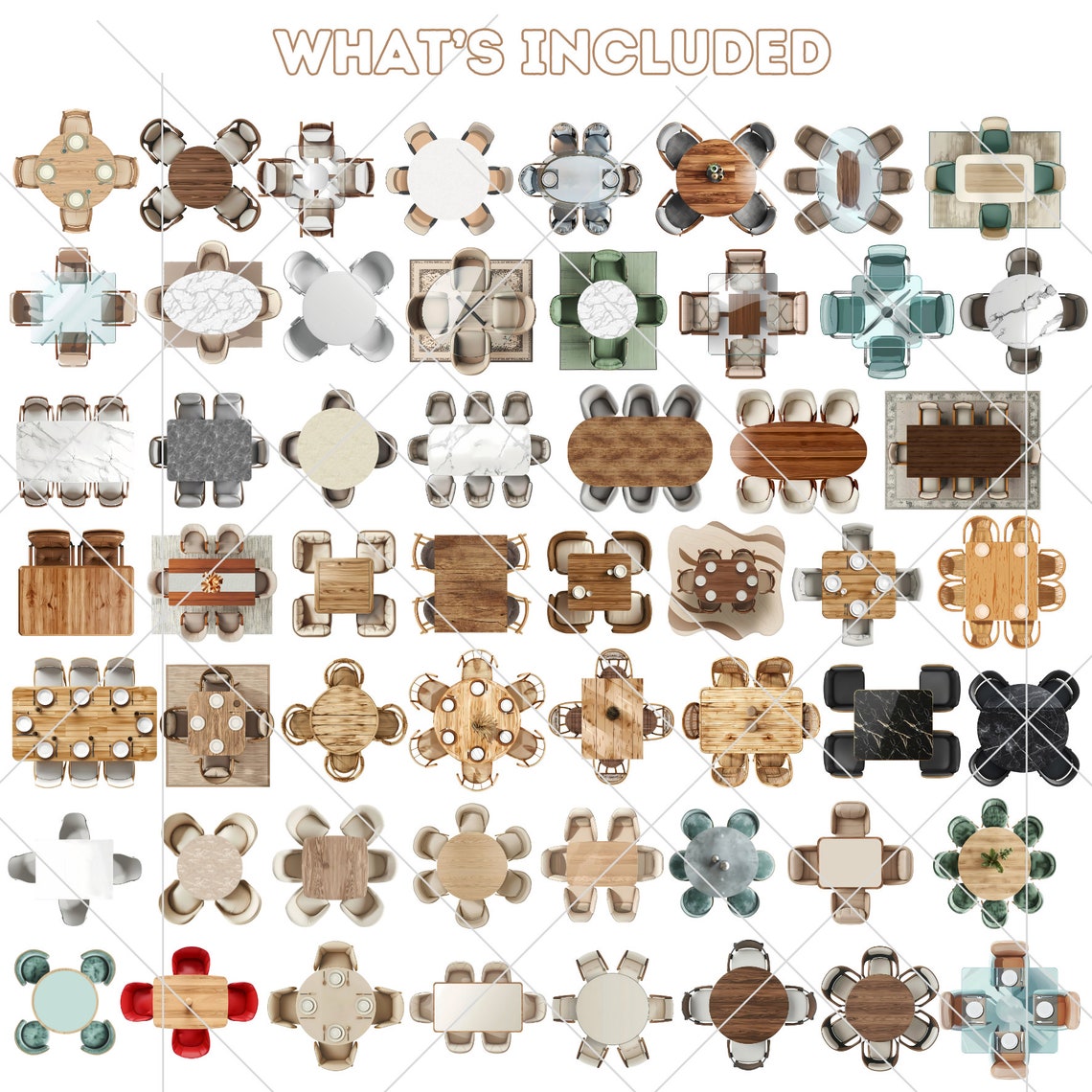 Set of 50 Png, Dining Room Sets Top View, Top View Furniture, Png ...