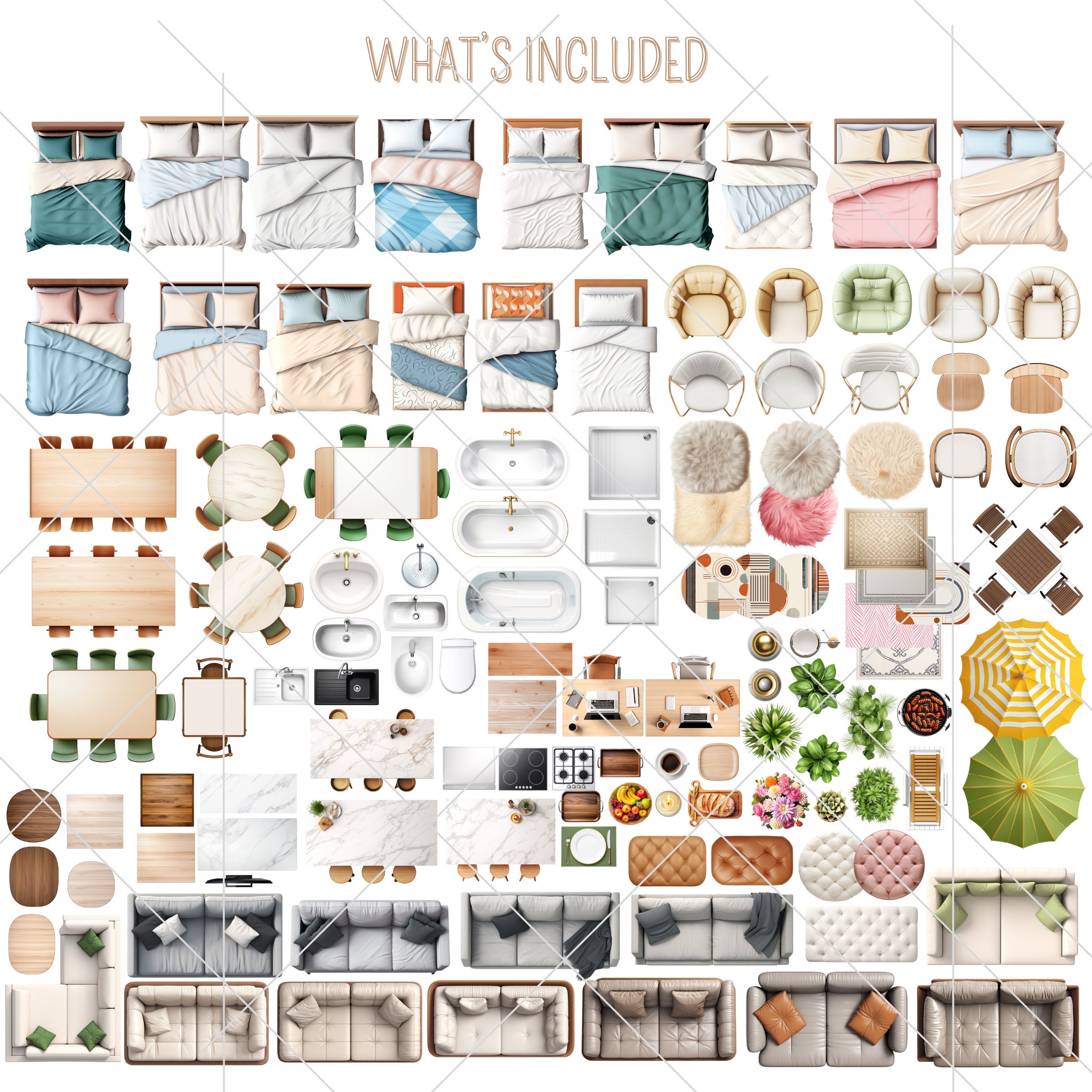 100+ Top View Furniture PNG Clipart, Architecture Plans (digital ...