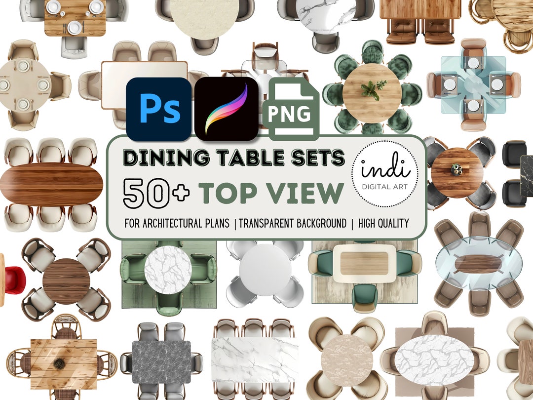 Set of 50 Png, Dining Room Sets Top View, Top View Furniture, Png ...