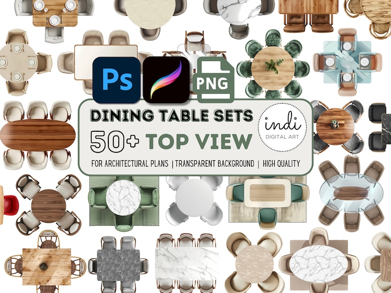Set of 50 Png, Dining Room Sets Top View, Top View Furniture, Png ...