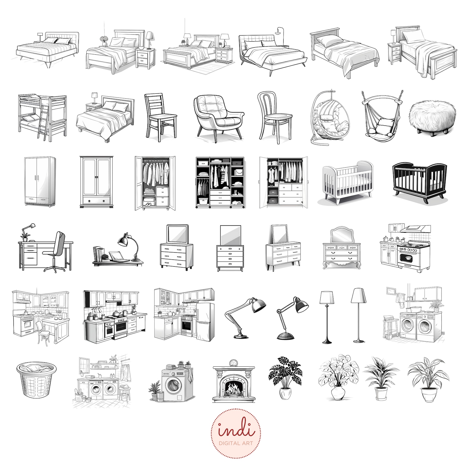 Procreate Furniture Brush Stamps, Architecture Brushes,procreate Stamps ...