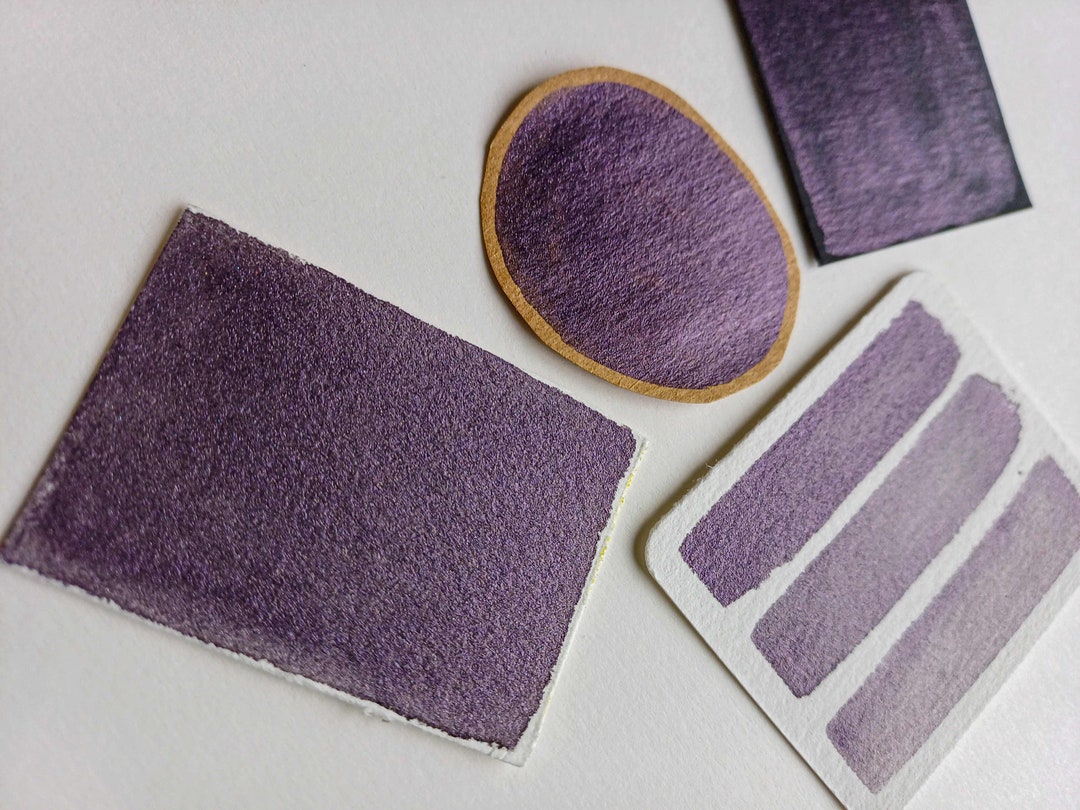 Leonora handmade Watercolor Paint-mica, Lettering, Half Pan, Glitter ...