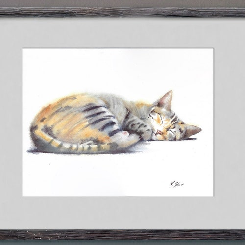 Tabby Cat Art Print - Etsy