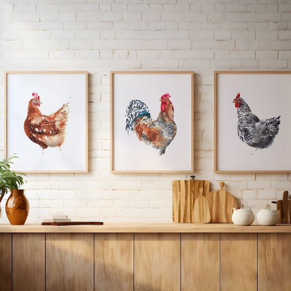 Rooster Kitchen Art - Etsy