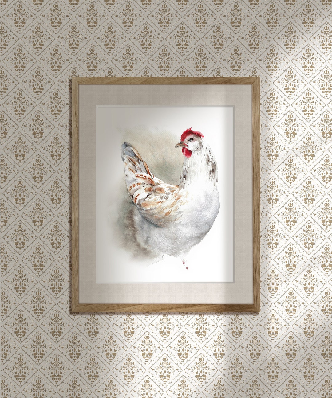 Chicken Watercolor Art Giclee Fine Print, Kitchen Wall Art, Farm Animal ...