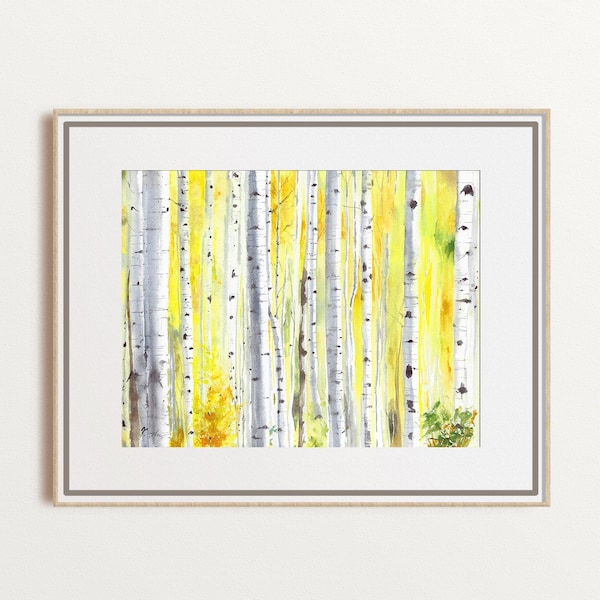 Watercolor Tree Birch - Etsy