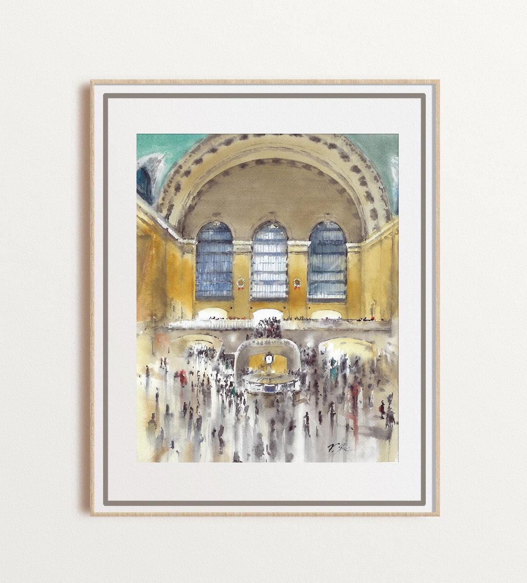 New York City Watercolor Art, Grand Central Terminal Home Décor ...