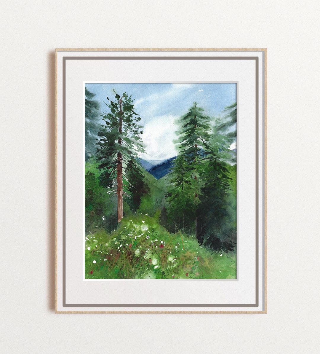 Great Smoky Mountains Watercolor Painting, Newfound Gap Overlook ...