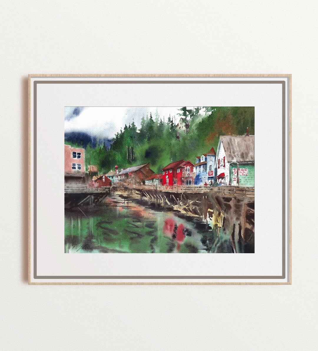 Ketchikan Watercolor Art Alaska Landscape Giclee Fine Print - Etsy