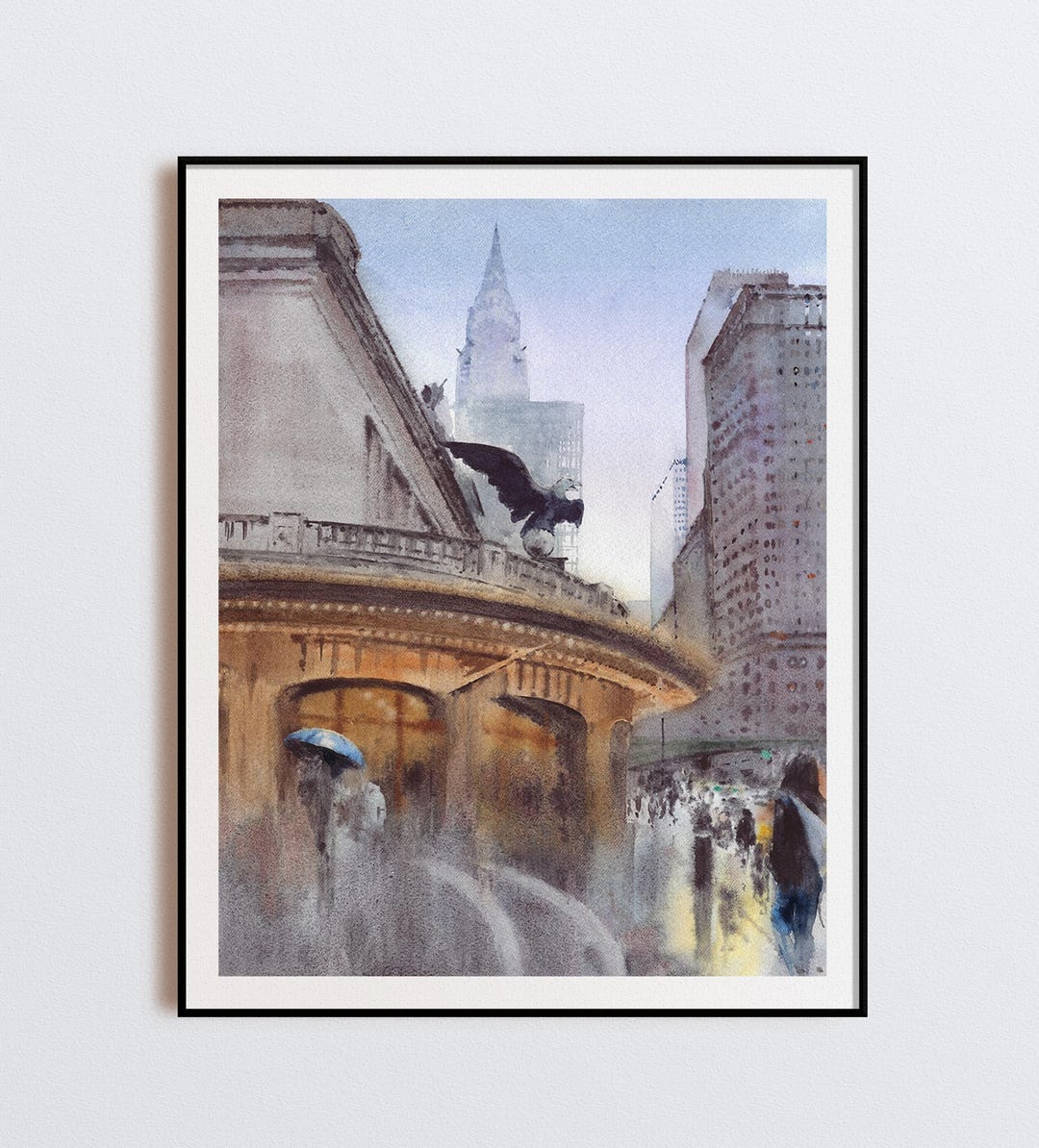 Grand Central Terminal Watercolor Print - NYC Architecture Artwork ...