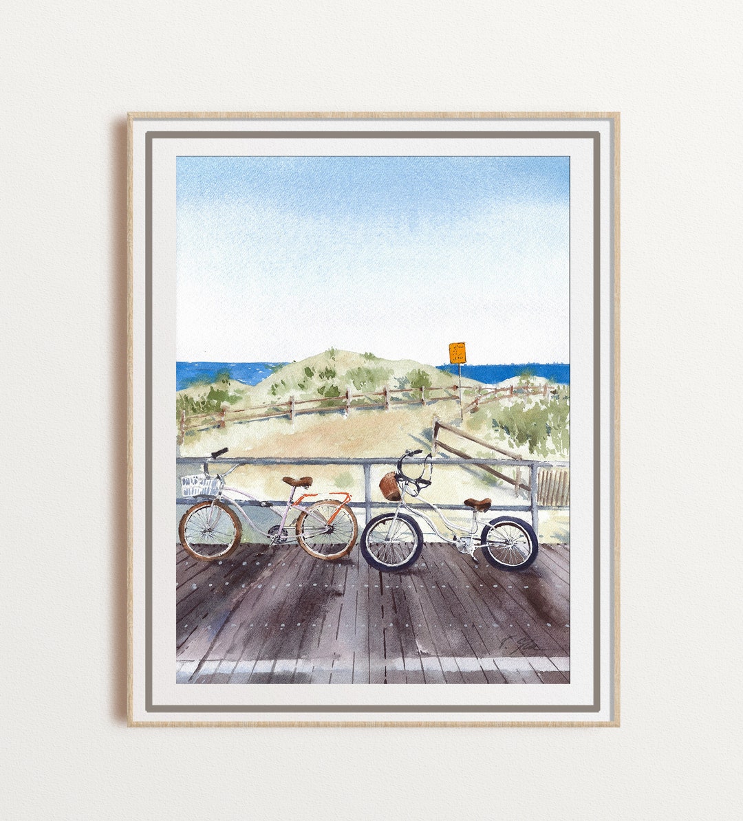 Jersey Shore Art Ocean City Watercolor, Beach Painitng, Coastal Art ...