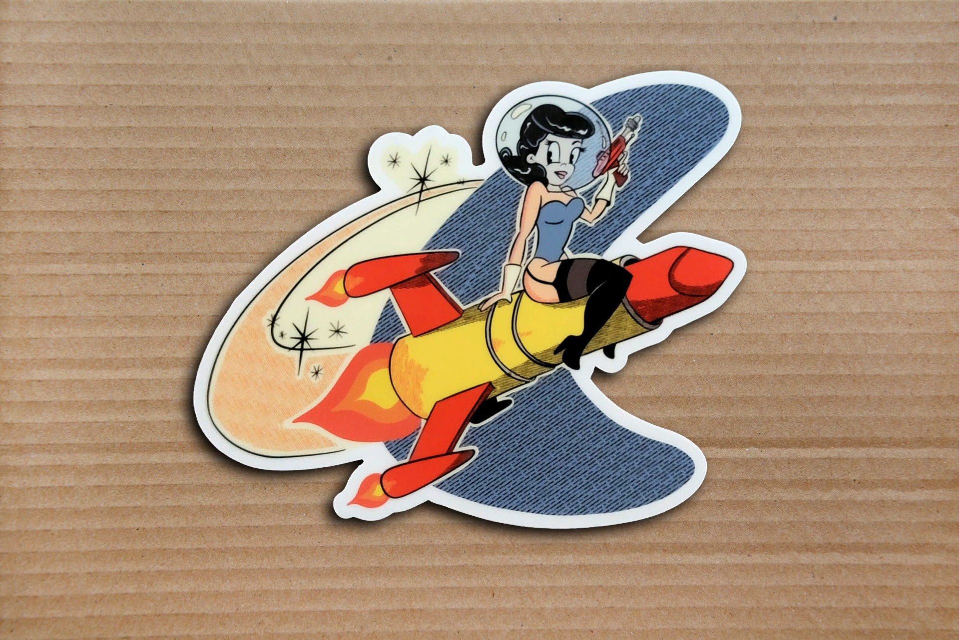 Pin up Girl on Lipstick Rocket Vinyl Sticker Free Shipping - Etsy