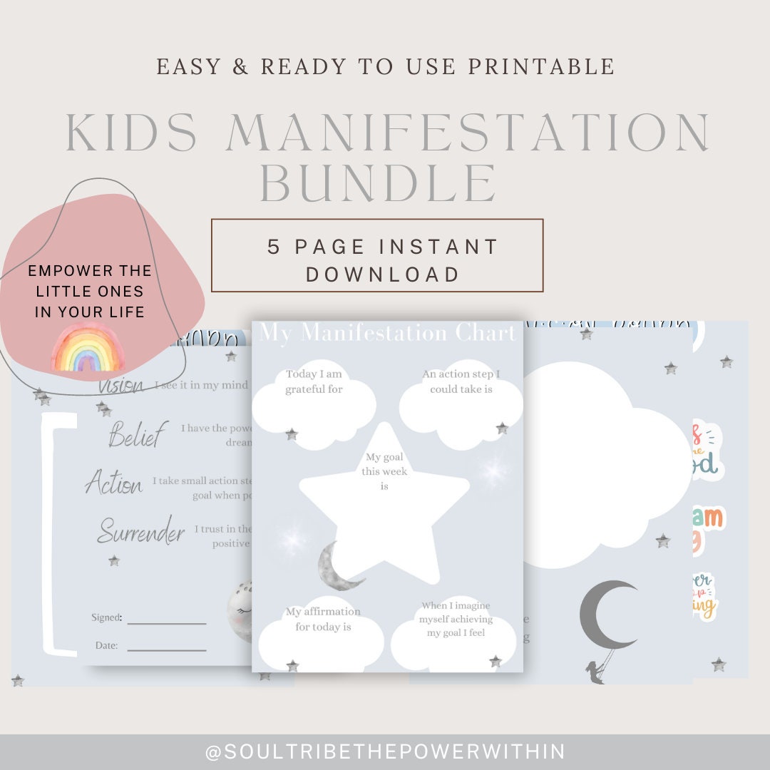 Kid’s Printable Manifestation Bundle, Mindfulness Activities for Kid’s ...