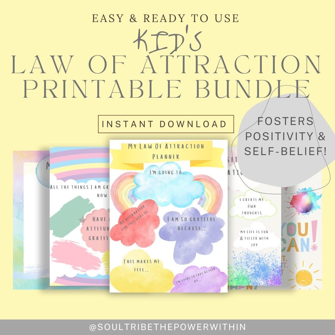 Kid’s Printable Manifestation Bundle, Mindfulness Activities for Kid’s ...
