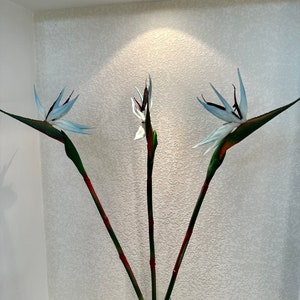 Real Touch Bird of Paradise Stem, Fake Silicone Strelitzia Blue, High ...