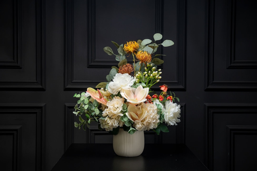 Real Touch Floral Arrangement for Dining Table Artificial Centerpiece ...