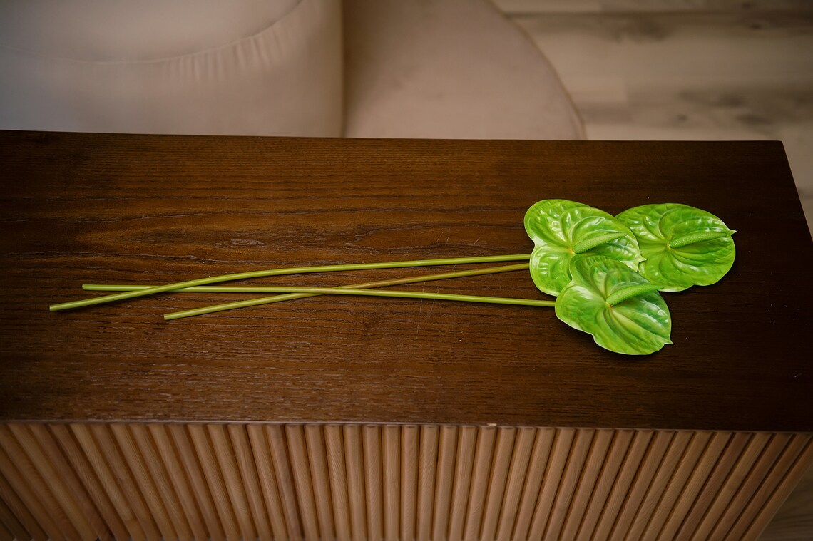 Real Touch Green Anthurium Stem 22" Premium Artificial Flower ...