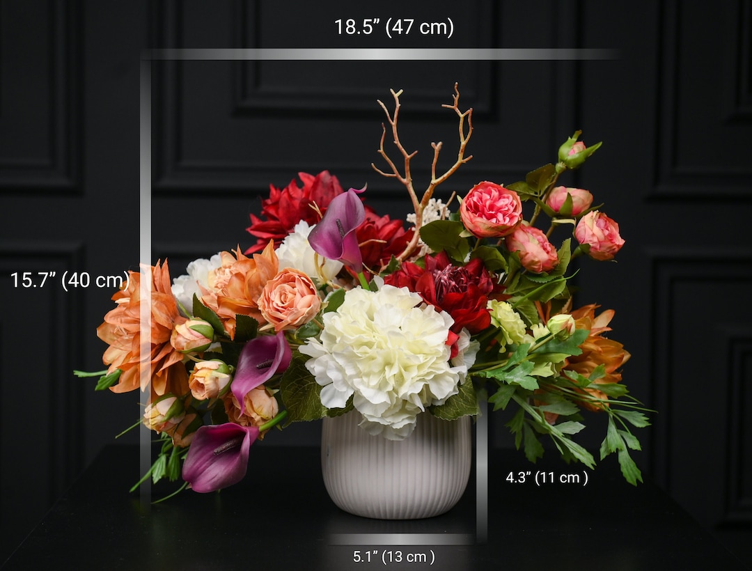 The Red Deer | Luxury Real Touch Floral Arrangement, Artificial Flower ...