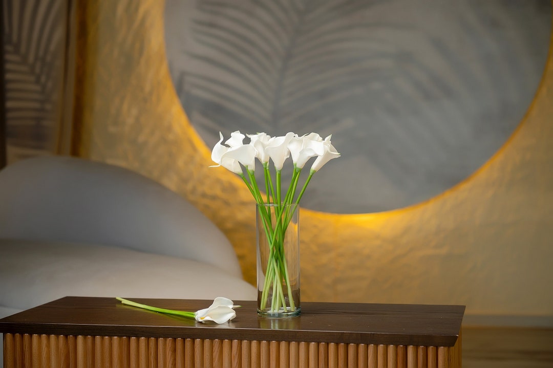 10 Stems Ivory Calla Lily Bouquet, Real Touch Calla Lily Wedding ...