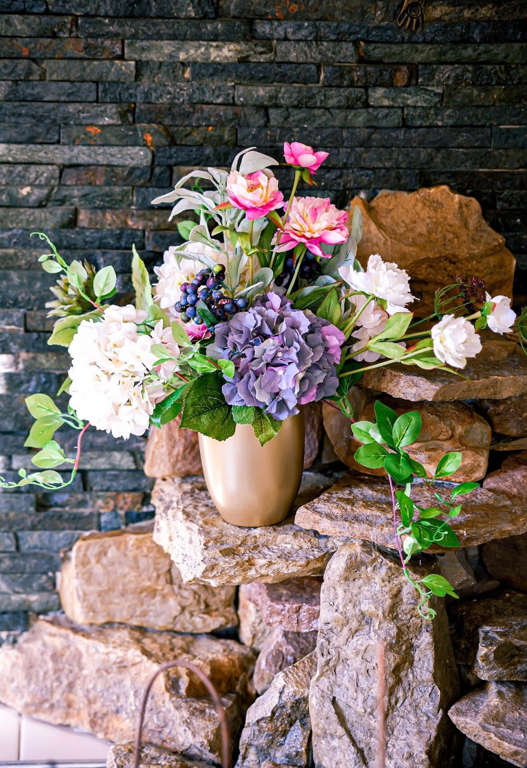 Luxury Real Touch Flower Arrangement, Artificial Flower Composition ...