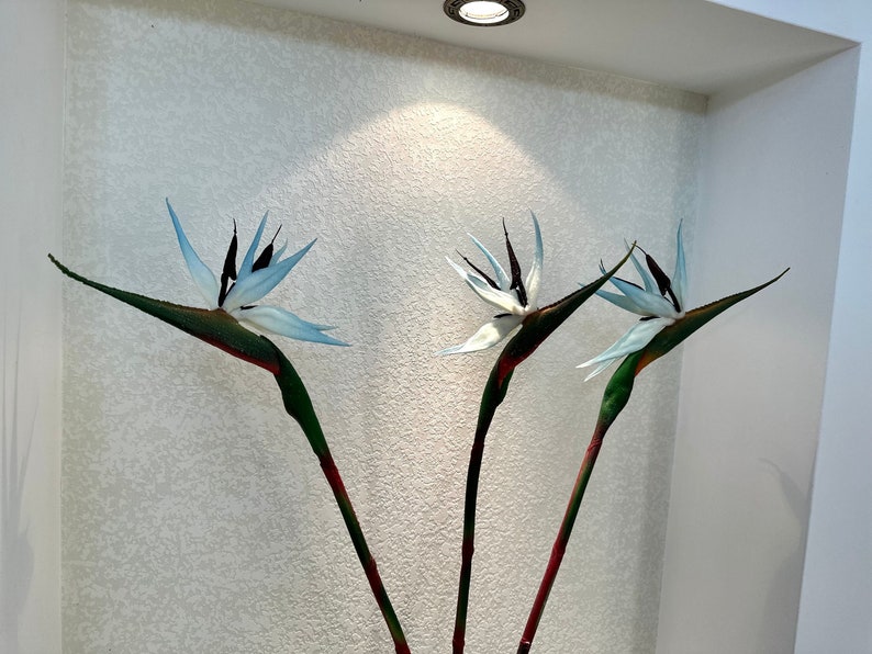 Real Touch Bird of Paradise Stem, Fake Silicone Strelitzia Blue, High ...
