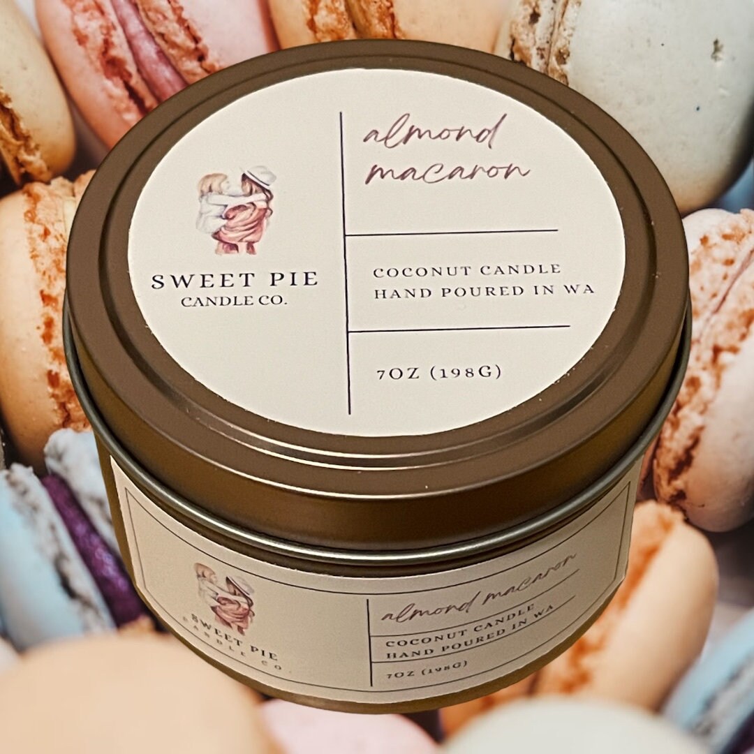 7 Oz Almond Macaron Coconut Wax Candle - Etsy
