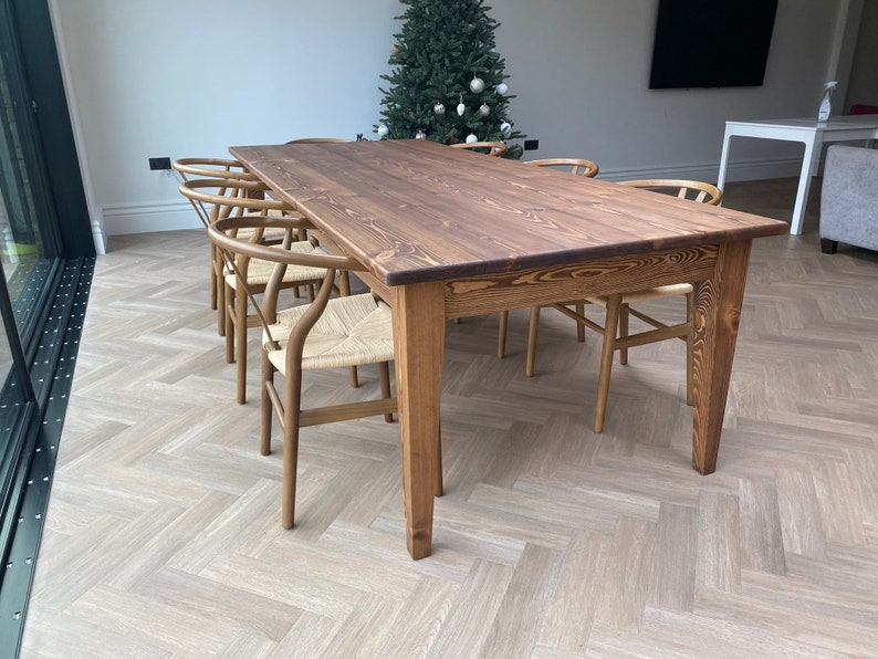 Square Tapered Leg Modern Farmhouse Dining Table Solid Pine Handmade ...