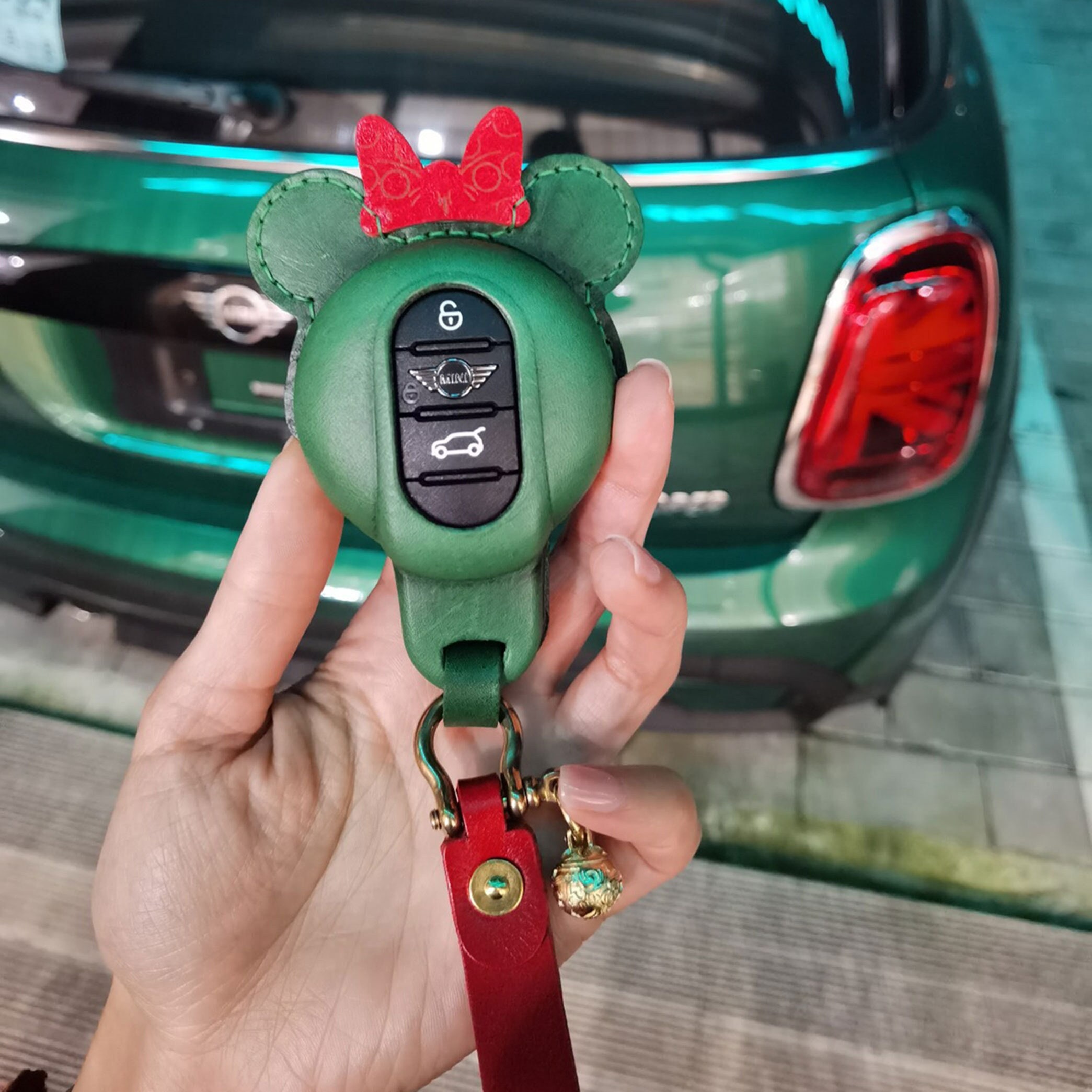 Mini Cooper Car Key Fob Cover, Handmade Mini Cooper Key Chain, Cooper ...