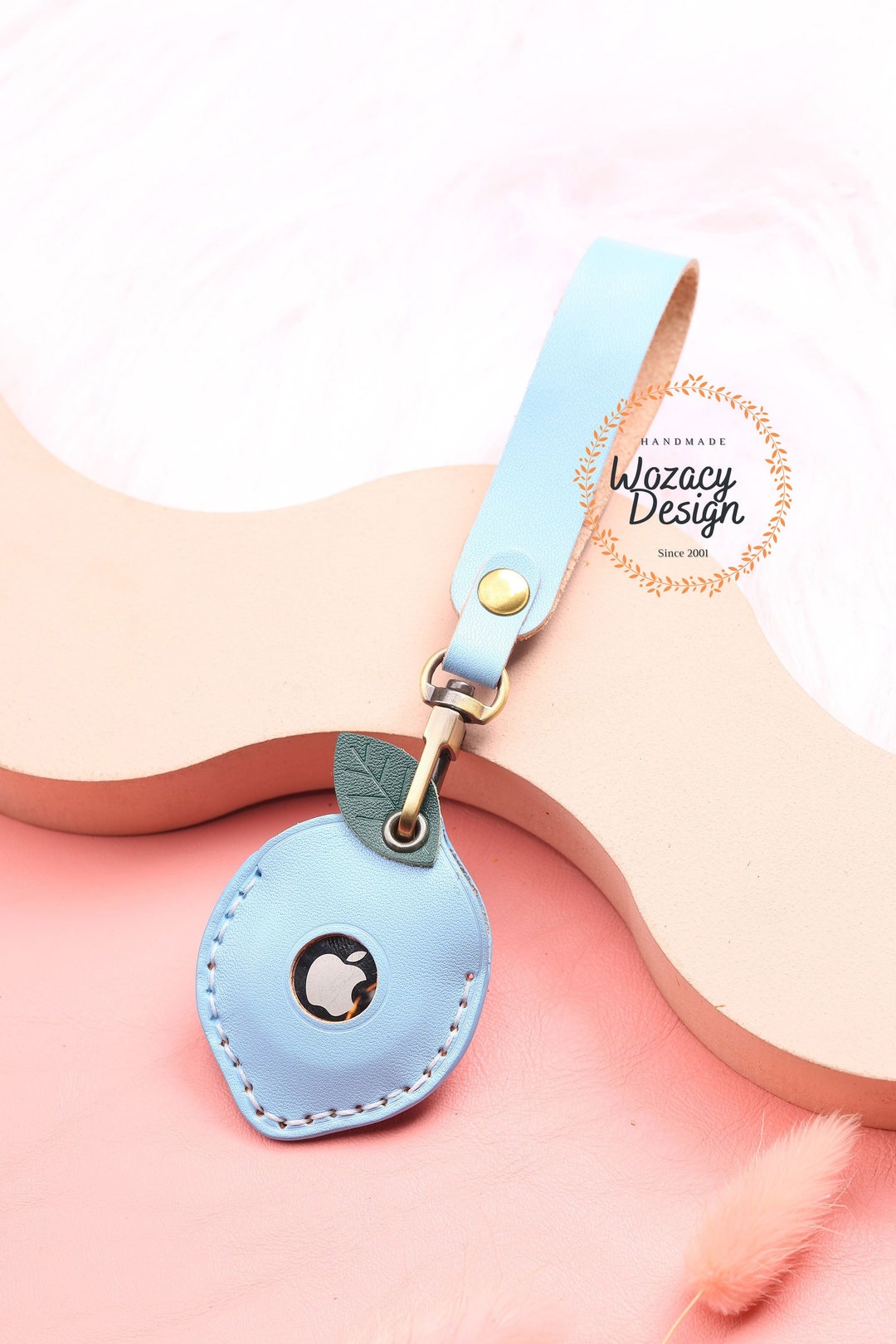 Blue Lemon Shaped AirTag Keychain, Air-tag Case, AirTag Holder ...