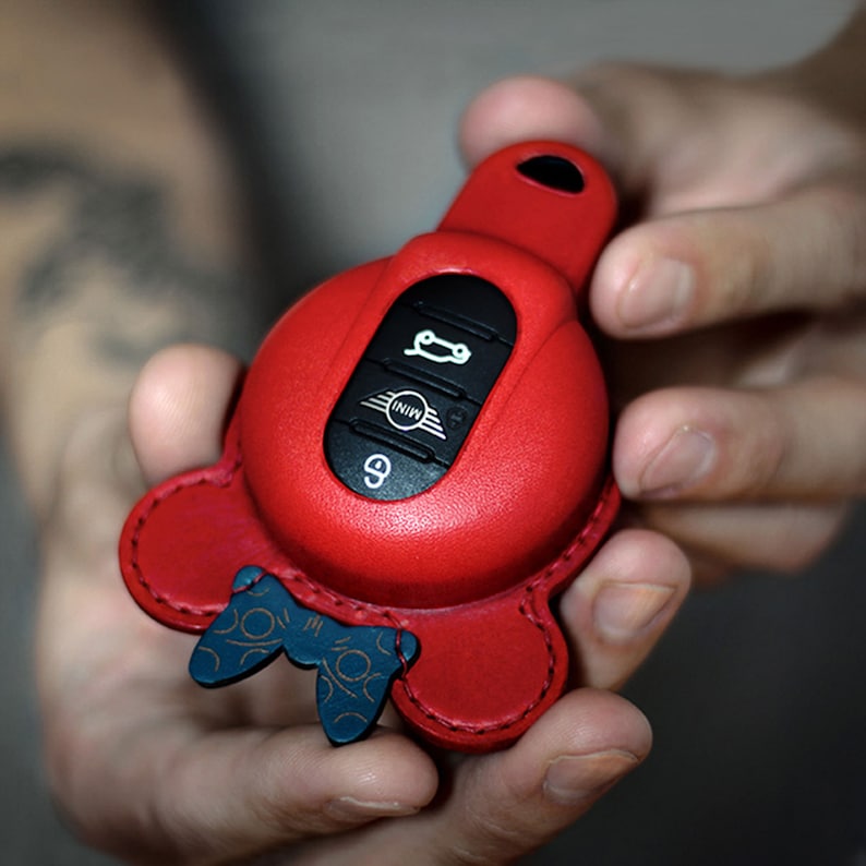 Mini Cooper Car Key Fob Cover, Handmade Mini Cooper Key Chain, Cooper ...