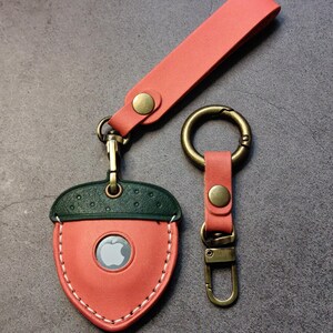 Personalized Leather AirTag Case: Acorn Style Engraved Holder - Etsy