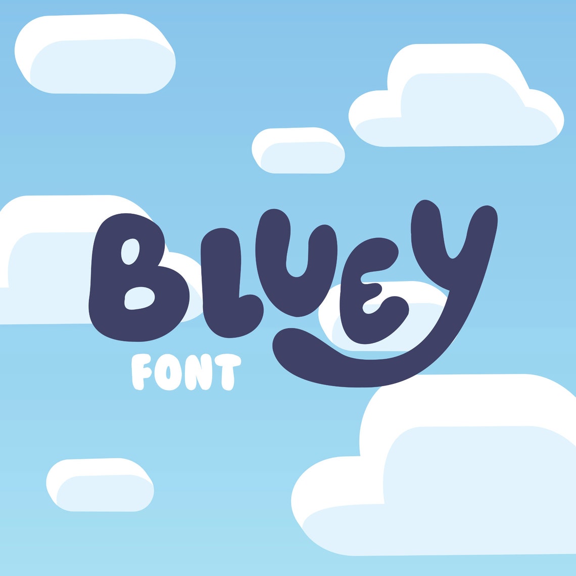 Bluey Font Alphabet With Numbers and Background High Quality, Editable ...