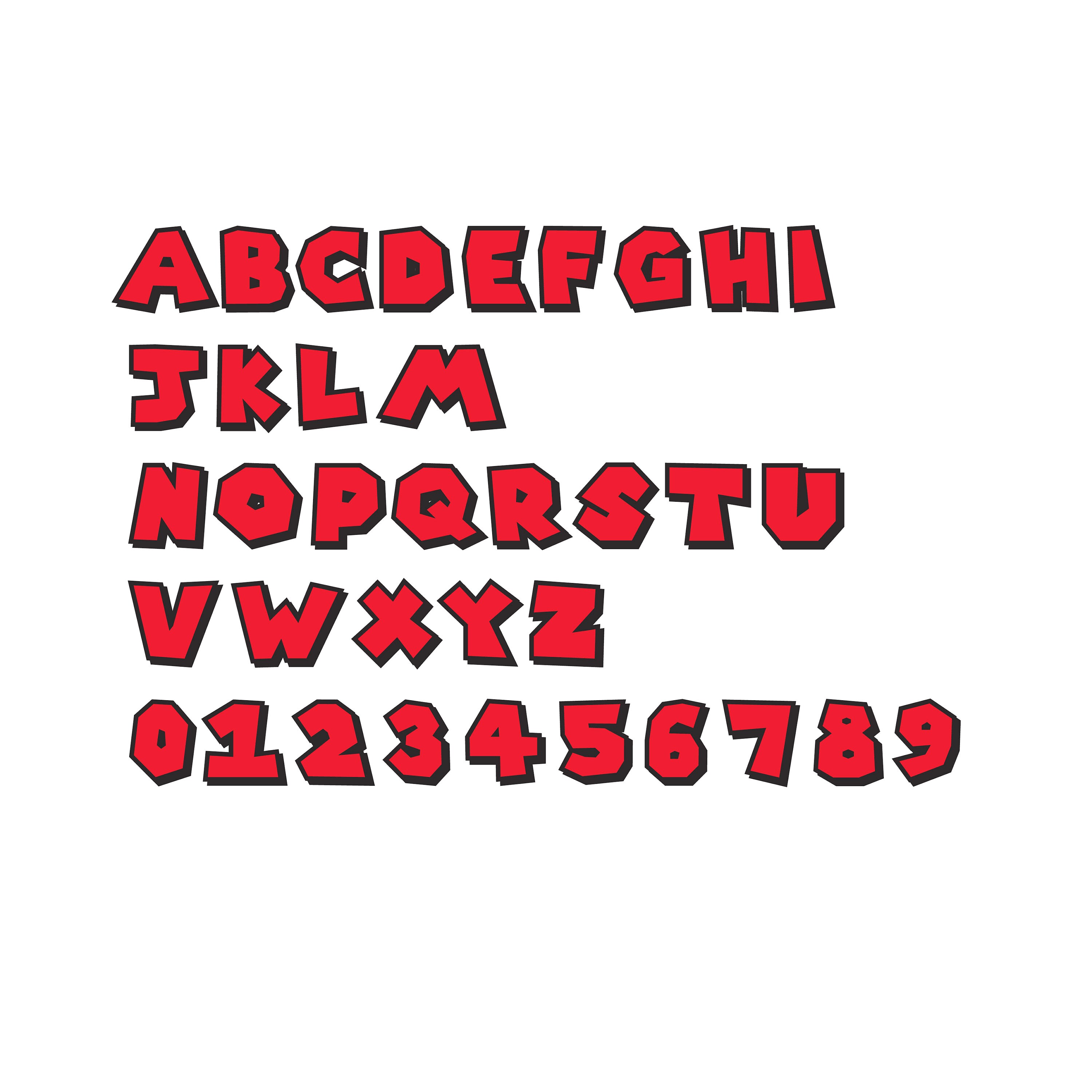 Super Mario Font Alphabet With Numbers, Background & Extras Included ...