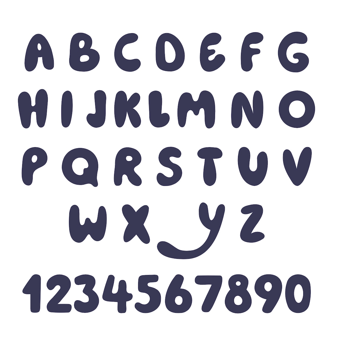 Bluey Font Alphabet With Numbers and Background High Quality, Editable ...