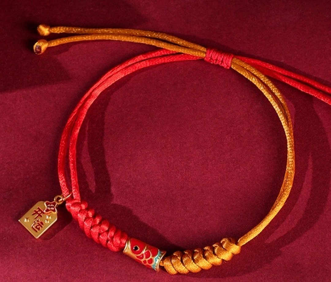 Koi Fish Asian Inspired Cat Collar in Adjustable Half Red, Half Gold ...