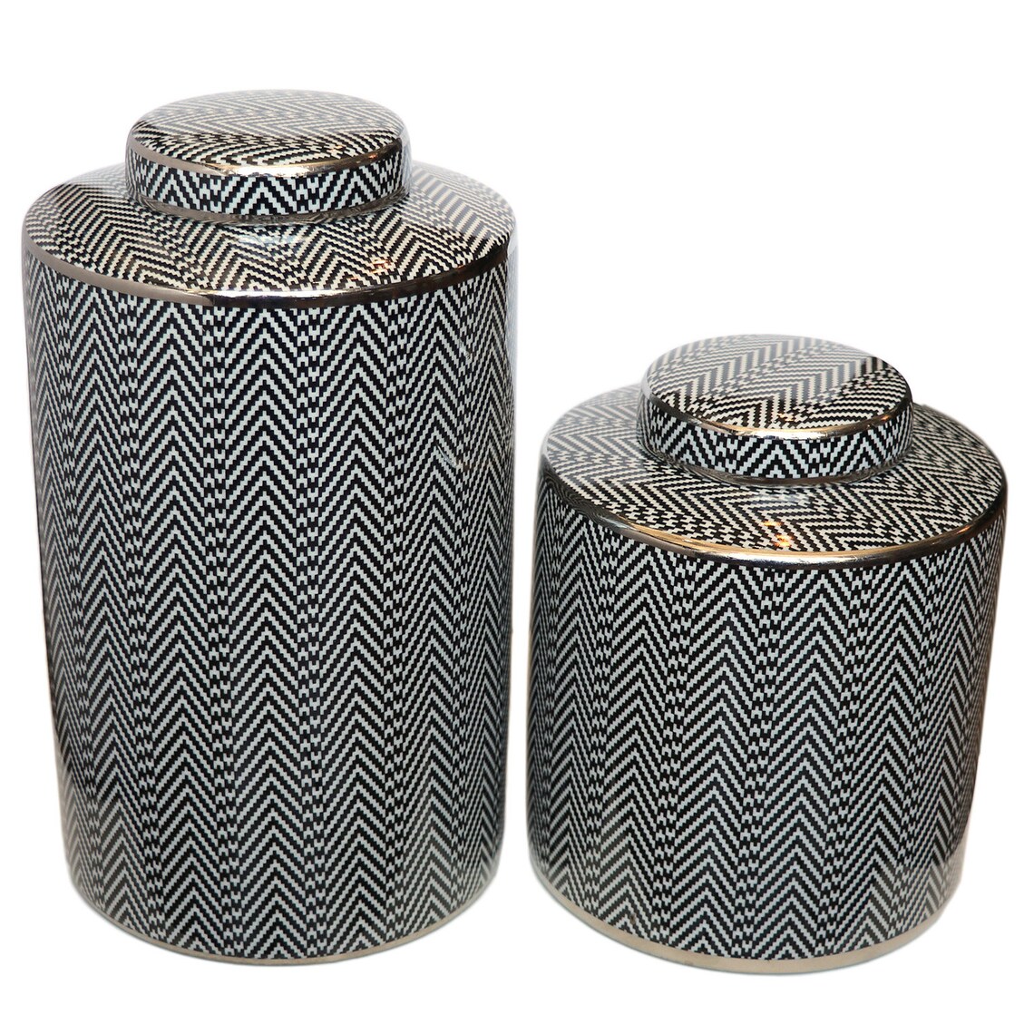 Black Herringbone Jar - Etsy