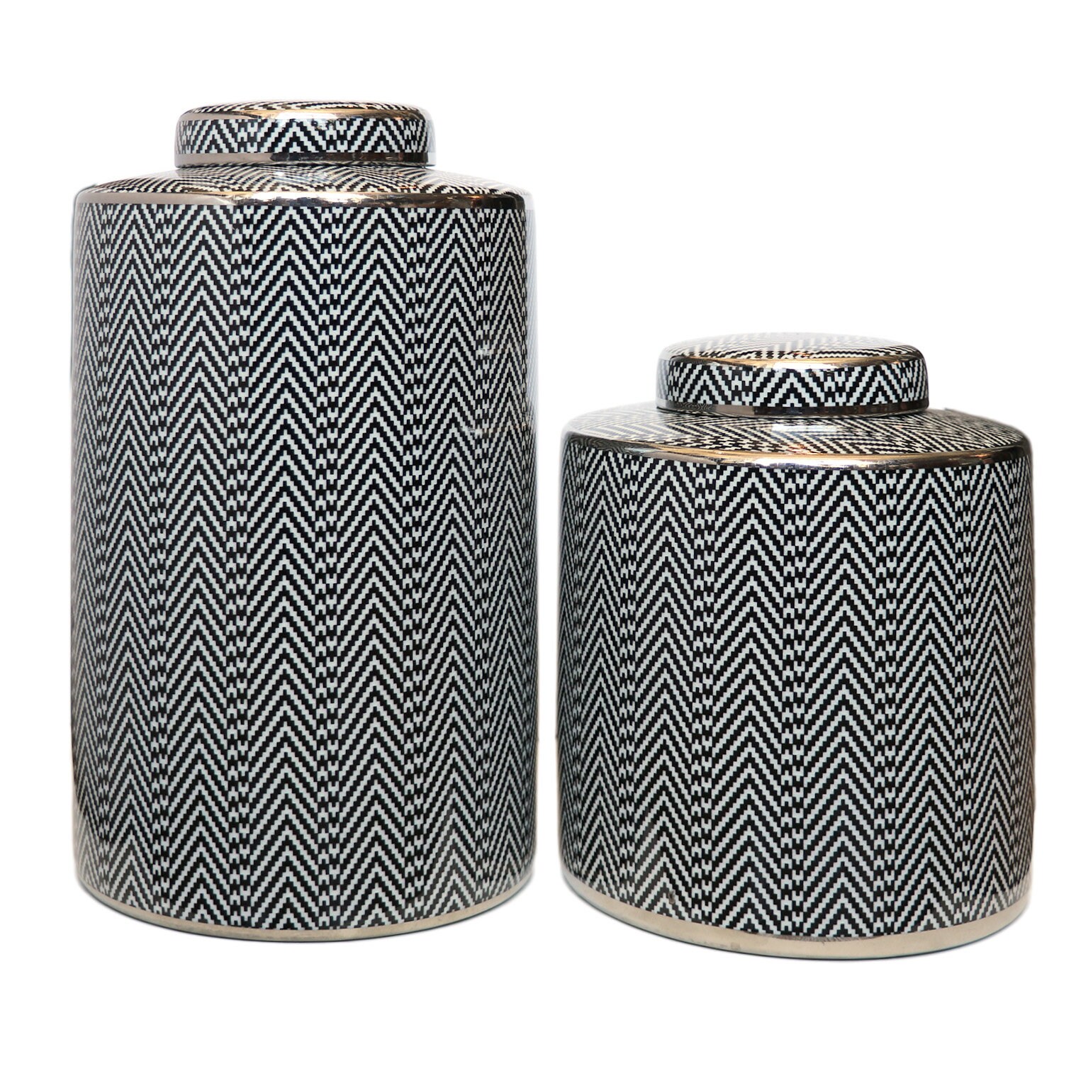 Black Herringbone Jar - Etsy