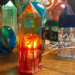 Red, Gold, LED Tower Lamp, Hand Made by Me - Etsy