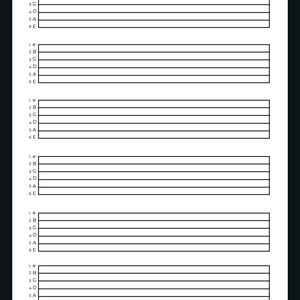 Printable Simple Blank Guitar Tab Paper Digital Download - Etsy