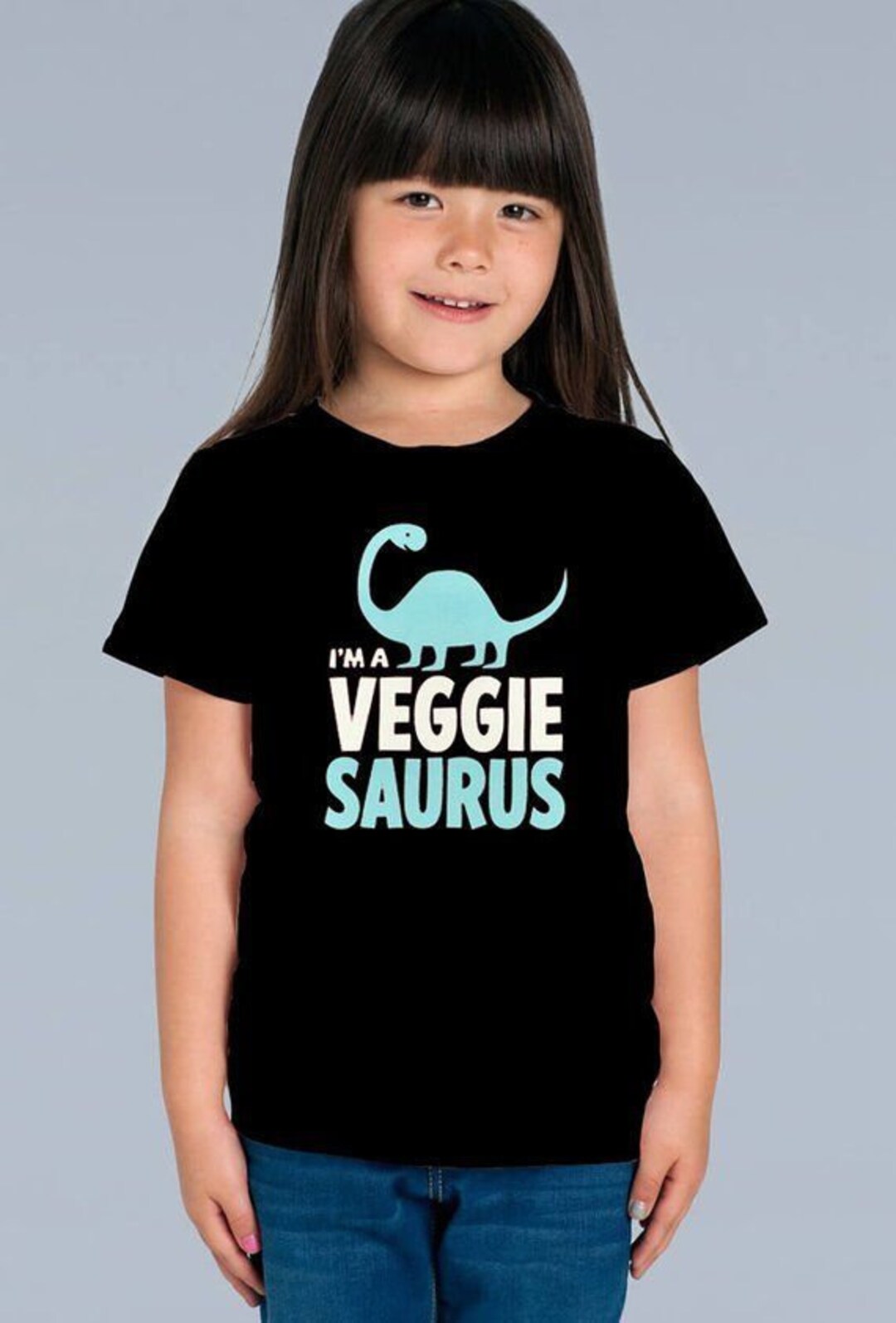 Kids Unisex I'm a Veggie Saurus T Shirt Vegetarian, Vegan, Dinosaur ...