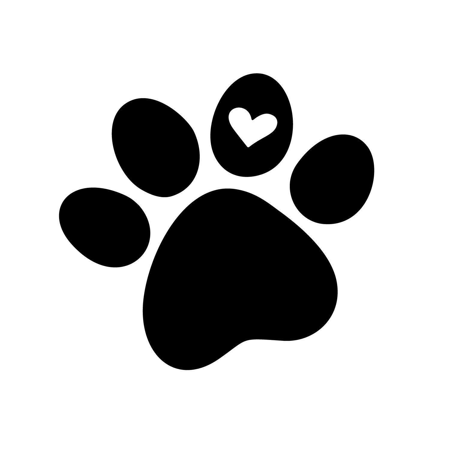 Paw Print With Heart Vinyl Sticker Car Laptop Window Decal Cat Dog ...
