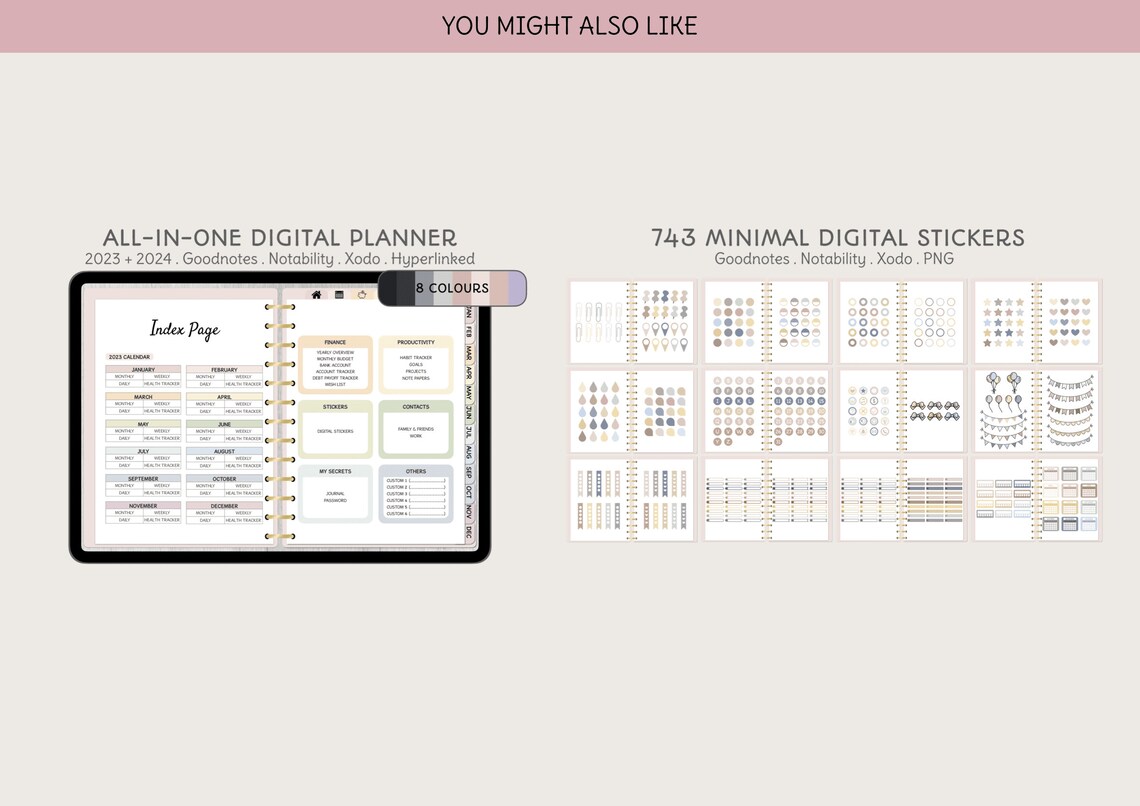 Icons Stickers Pack for Digital Planner Minimalistic Design Icons ...