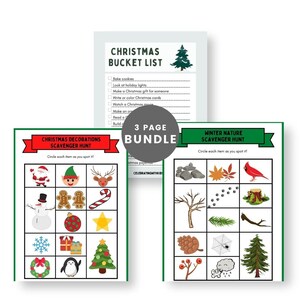 Christmas Scavenger Hunt Printable Bundle Set of 3 PDF - Etsy