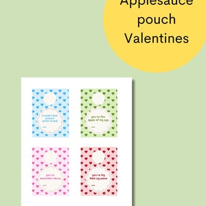 Applesauce Pouch PRINTABLE Valentines - Etsy