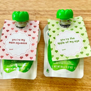 Applesauce Pouch PRINTABLE Valentines - Etsy